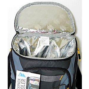 Arctic Zone Backpack Cooler 24 Can + Ice Holder, Black/Blue