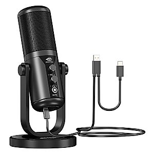 Aokeo USB Microphone, Condenser Podcast Microphone for Computer. Suitable for Recording, Gaming, Desktop, Windows, Mac, YouTube, Streaming, Discord