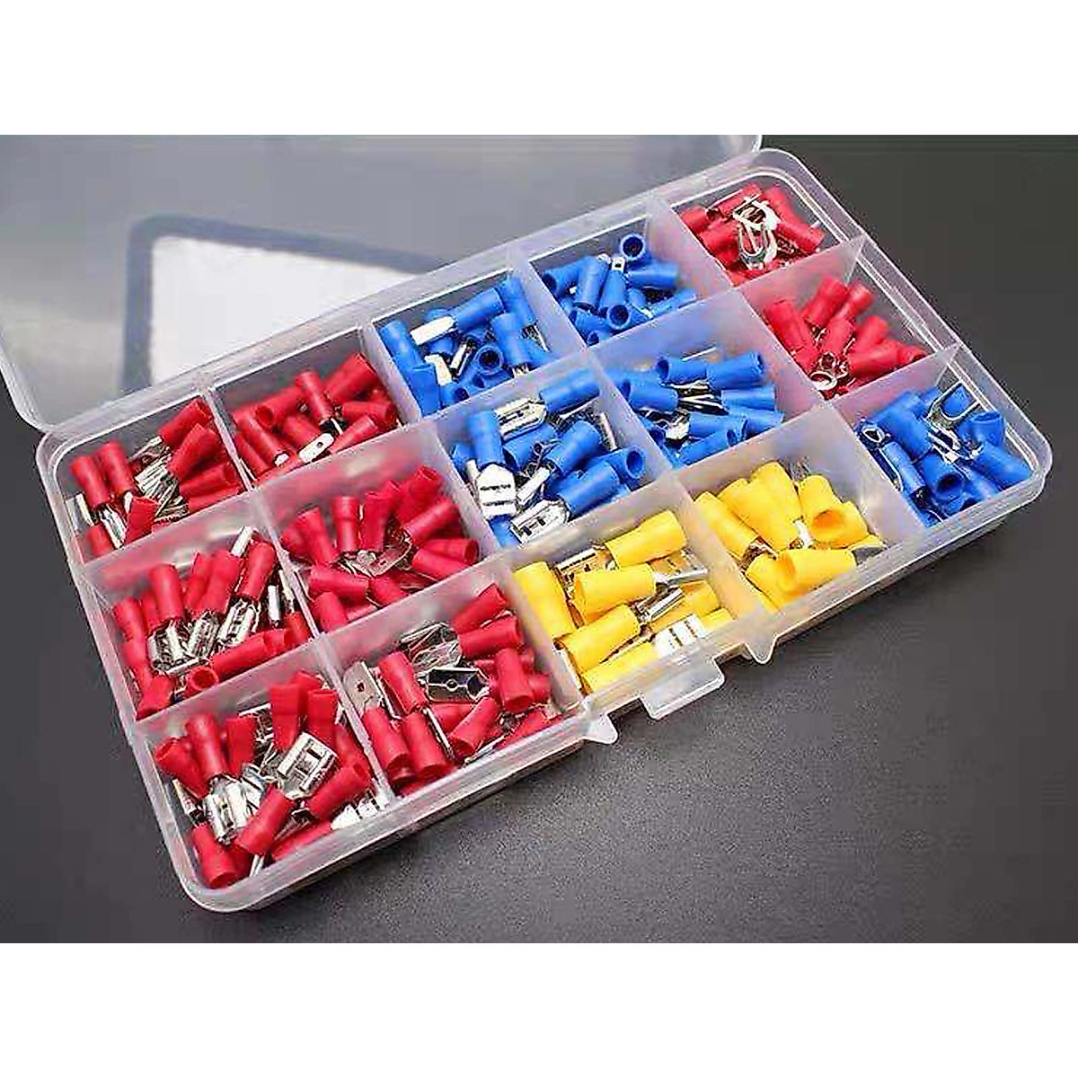 Insulated Wire Electrical Connectors Assortment Fork,Ring,Spade,Quick Disconnect Crimp Marine Automotive Cable Terminals-280 PCS