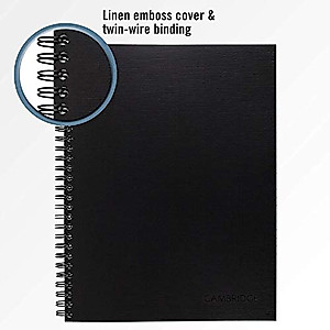 Cambridge Business Notebook, Legal Ruled, 6-1/2" x 9-1/2", Wirebound, Black, 2 Pack (73599)