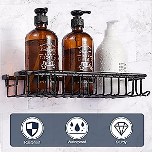 IBITION Shower Caddy, 3-Pack Adhesive Bathrooom Organizer,Shower Shelves for Inside Shower with Soap Dish,Rustproof Wall-Mounted Shower Accessories, Black