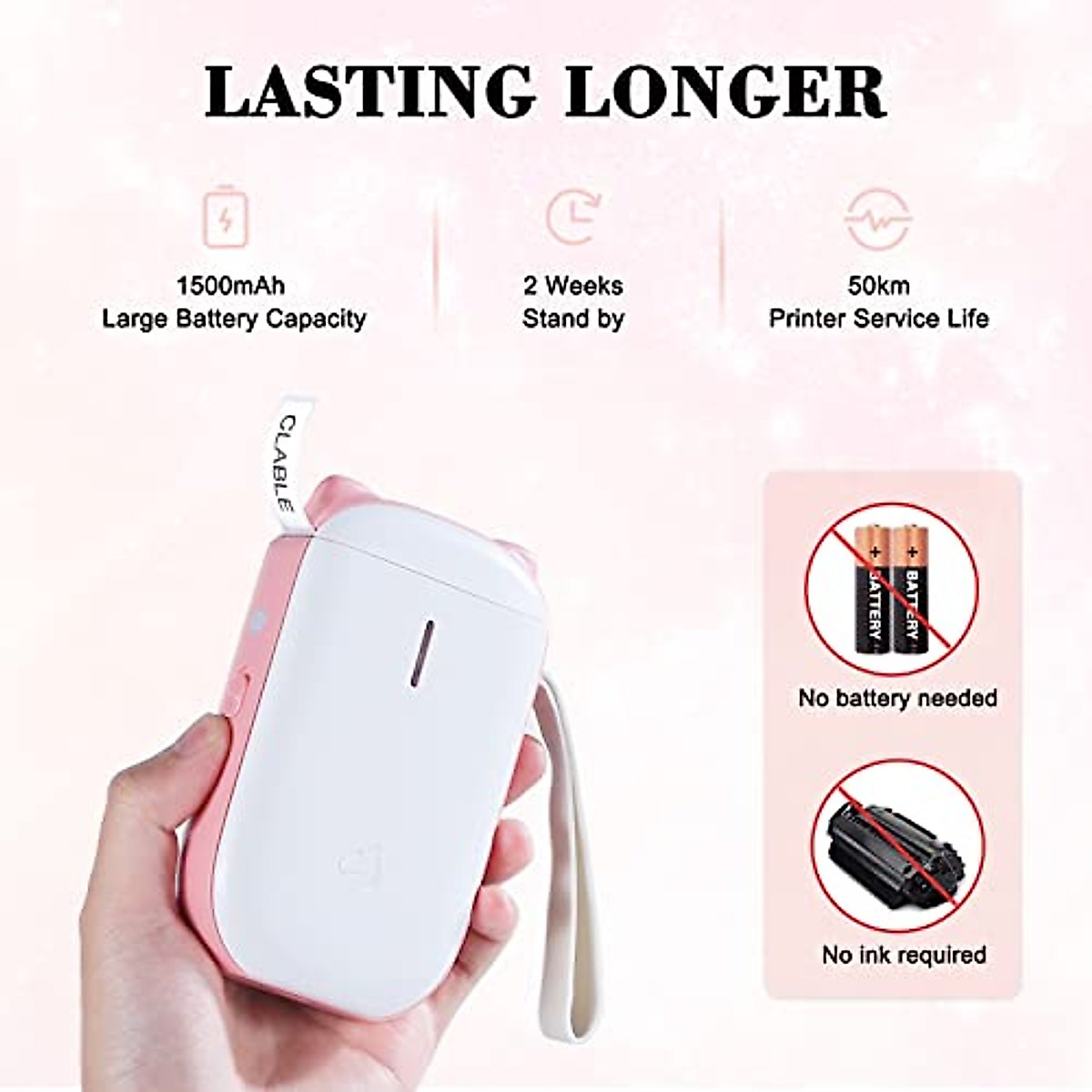 2023 Label Maker Machine, 520B Wireless Bluetooth Portable Label Printer with Label Tape Included Multiple Templates, USB Rechargeable for Christmas Decoration Home Office and Store Organization, Pink