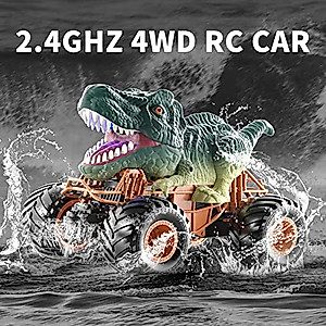 Bennol Remote Control Dinosaur Car for Boys Kids, 2.4Ghz RC Dinosaur Truck Toys for Toddlers, Electric Hobby RC Car Toys with Light & Sound Spray Birthday Gift for 3 4 5 6 7 8 Year olds Kids Boys Girl