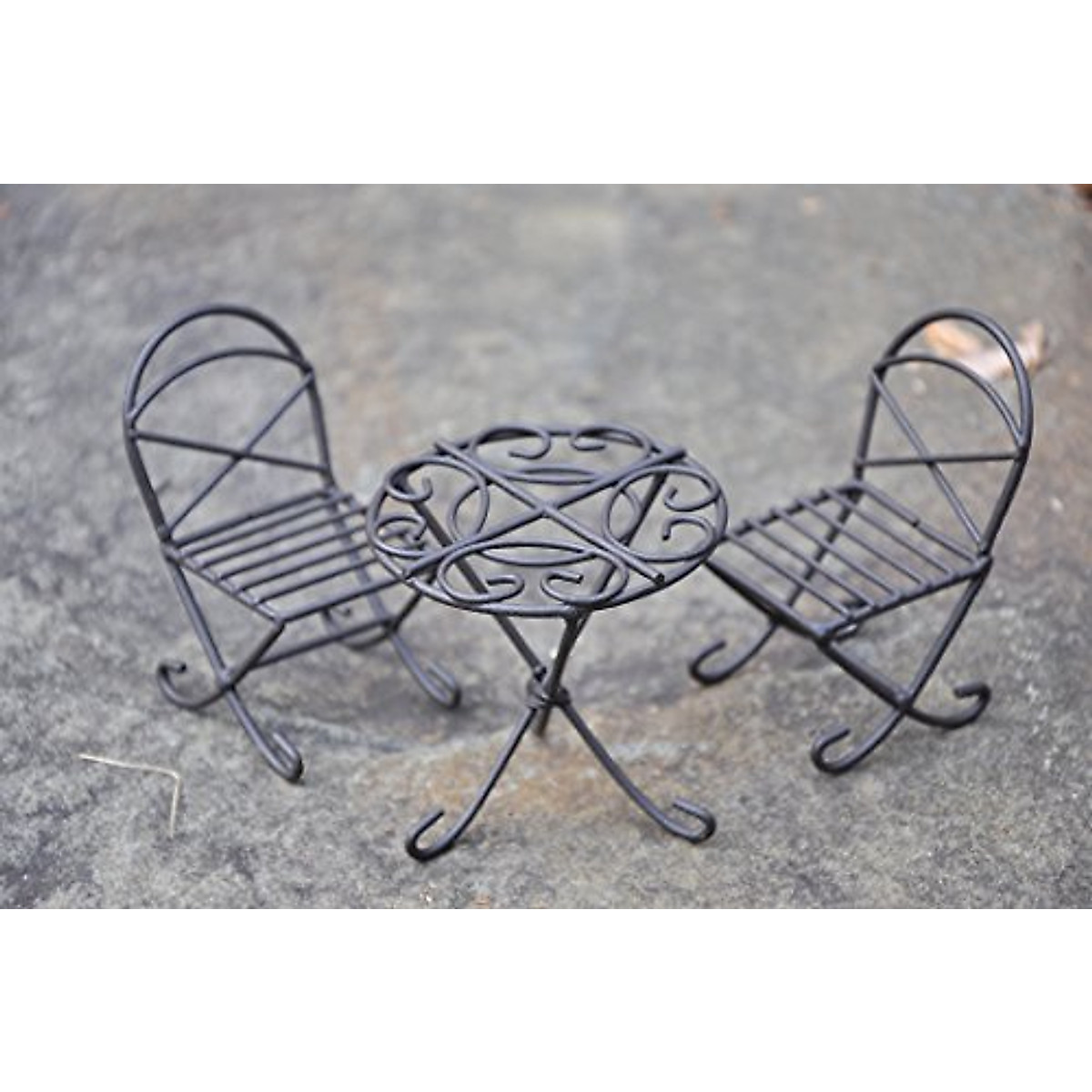 G & F Products MiniGardenn 10021 Fairy Garden Miniature Mini Dollhouse Bistro Set, Rustic