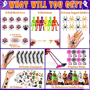 176PCS Halloween Party Favors for Kids, Halloween Glasses Gift Bags Goodies for Boys Girls Halloween Bulk Fillers Bags Halloween Treats Non-Candy School Classroom Prizes Halloween Gifts Trick or Treat