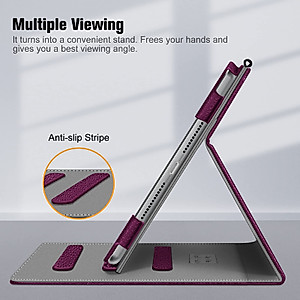 Fintie Case for iPad 9th / 8th / 7th Generation (2021/2020/2019) 10.2 Inch - [Corner Protection] Multi-Angle Viewing Stand Cover with Pocket & Pencil Holder, Auto Sleep Wake, Purple