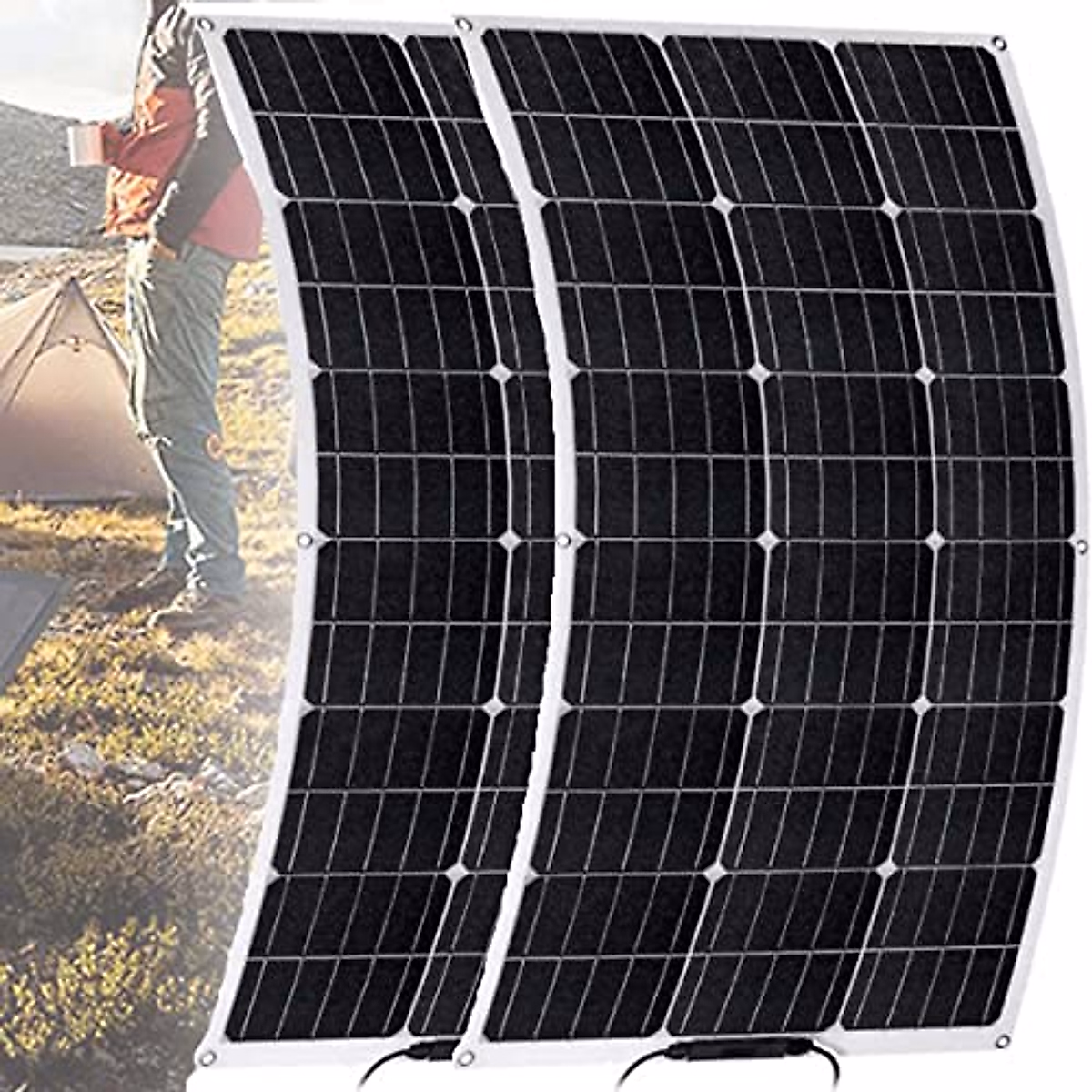 CHEIRSS 400W/800W Solar Panel 18V Etfe Flexible Solar System Solar Panel Kit Complete RV Car Battery Solar Charger for Car RV Boat Caravan Home Rooftop,800W