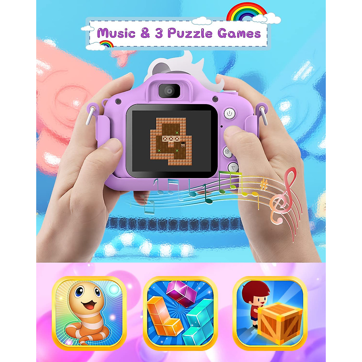 Kids Camera for 3-8 Years Old Toddlers Childrens Boys Girls Selfie Camera 20.0 MP HD 1080P IPS Screen Dual Digital Toy Camera for Kids Christmas Birthday Gifts