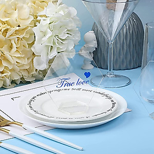 BAEAIEOU Clear Acrylic Table Sign with Stand,50 Pack Wedding Table Numbers Holders DIY Blank Acrylic Sheet for Wedding Banquet Events Decor