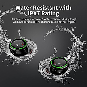Earbuds Wireless Bluetooth, Hi-Fi Stereo Noise Cancelling Earbuds, Light Weight Bluetooth 5.2 Earphone with Mic, 80H Playtime IPX7 Waterproof Headphone with Charging Case for All Bluetooth Devices