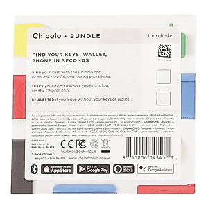 Chipolo ONE - Key Finder, Bluetooth Tracker for Keys, Backpack, Item Finder, Premium Features, Out of Range Alerts, Works with Chipolo app (iOS & Android Compatible) (2X ONE + 1x Card)