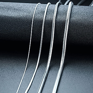 VNOX Stainless Steel Round Snake Chain Necklace for Women Girl, 2mm,Set of 4