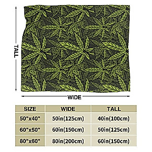 DICITNET Green Leaves of Weed Blanket Throw Blanket Lightweight Microfiber Blankets for Bed Couch Sofa Blanket Quilt 80"X60"