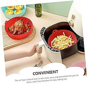 YARNOW 2pcs Air Fryer Pan Parchment Paper Air Fryer Silicone Oven Liner Oven Roasting Pan Air Fryer Baking Tray Air Fryer Accessories Air Fryer Silicone Liner Air Fryer Liner Pad Bread