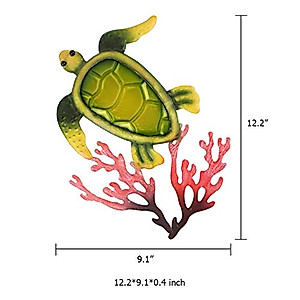 HONGLAND Seaturtle Wall Art Decoration Living Room Wall Decor Turtle Hanging Sculpture for Home Bedroom Garden