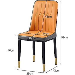 FIXARE Kitchen Dining Chairs Modern PU Leather High Back Padded Soft Seat Lounge Chair Metal Legs Living Room Chairs (Color : 3)