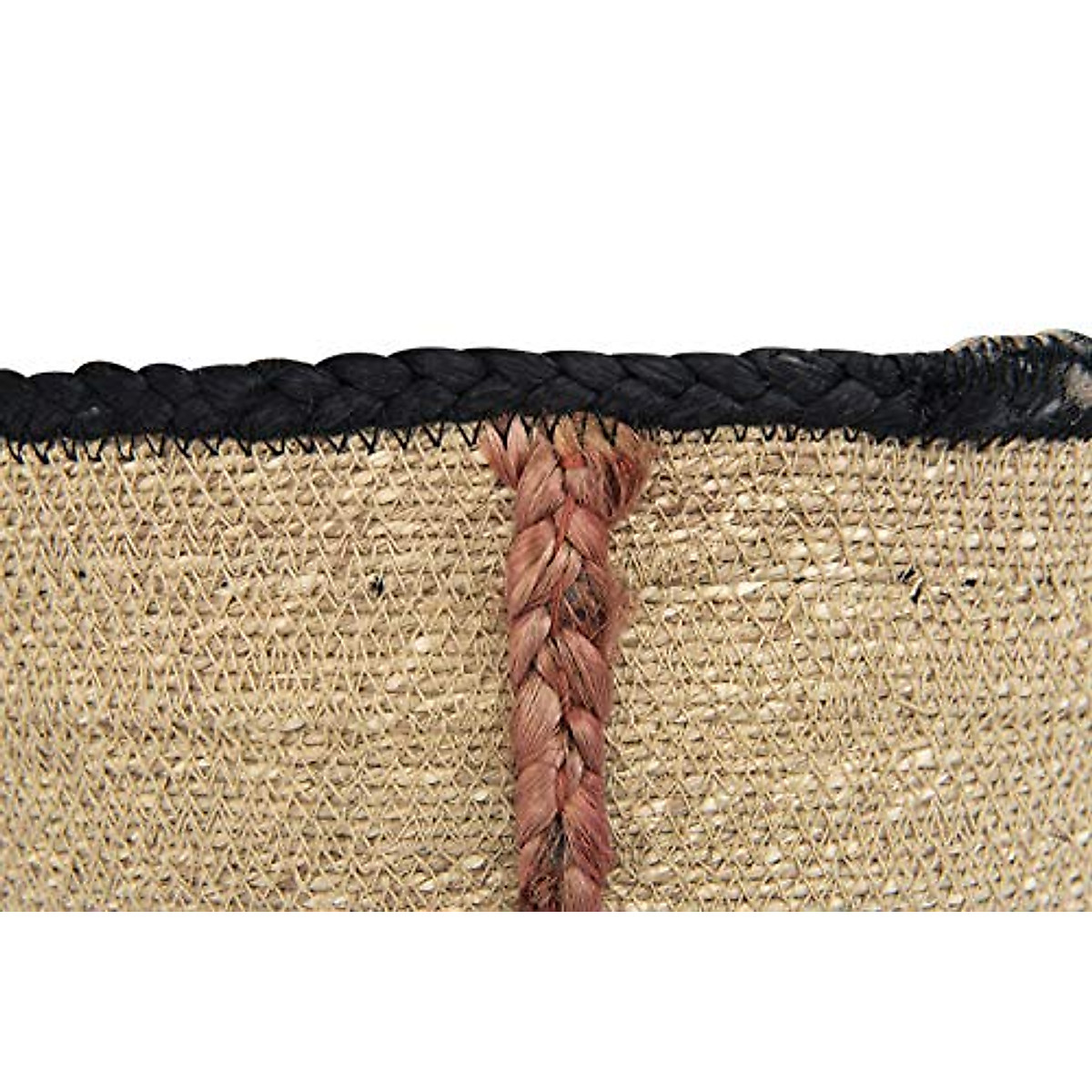 Creative Co-Op 15" & 16" Handwoven Natural Seagrass Jute Trim (Set of 2 Sizes) Baskets, Multicolor