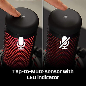 HYPERX Latest Quadcast USB Condenser Microphone Bundled with GalliumPi Popfilter Accessories