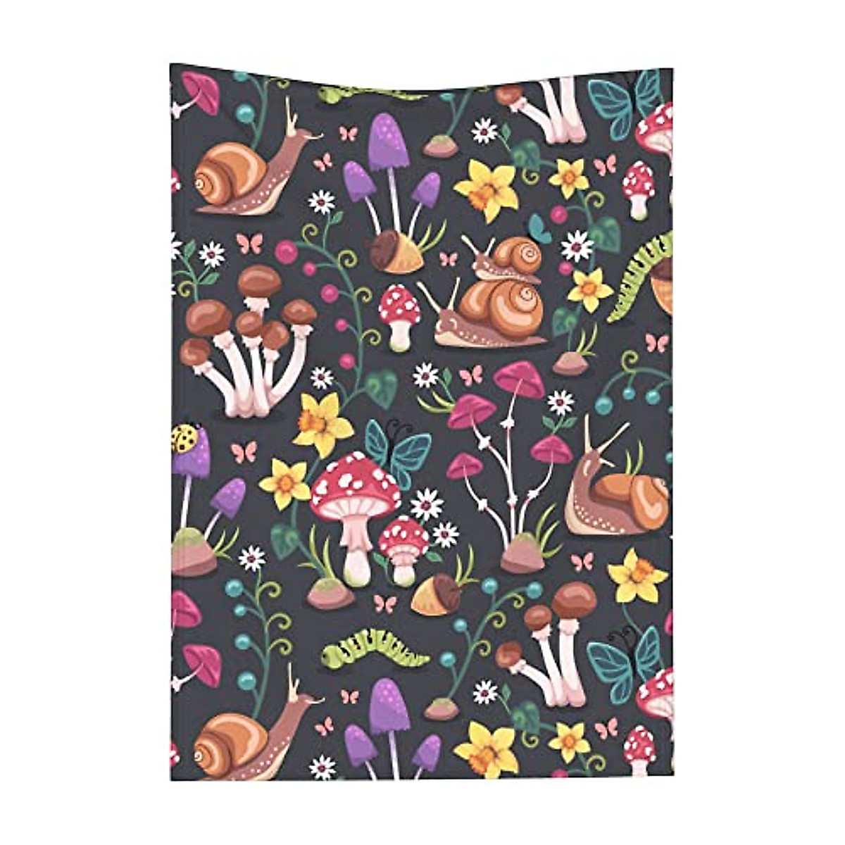 LAKIMCT Snail Mushroom Blanket for Couch Bed Throw Blanket, Aesthetic Decorative Blanket for Travel Camping Comfy Blanket, Full Size Blanket, 30x40 inch