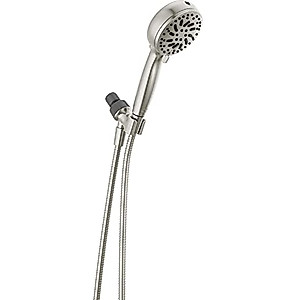 Delta Faucet ProClean Brushed Nickel Shower Head with Handheld, Showerhead with High Pressure Spray, Handheld Shower Head, 6 Spray Settings, SpotShield Brushed Nickel 75740SN
