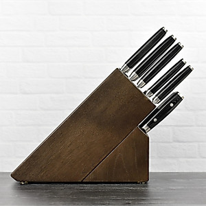 Yaxell Ran Plus 16 Piece Knife Set - Made in Japan - 69 Layers VG10 Damascus, Dark Ash Block