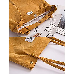 Belsmi 13 Inches Corduroy Small Totes Bag (Yellow)