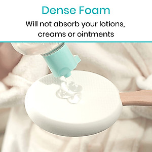 Vive Lotion Applicator for Back, Feet (17.5") - Self Washer Beauty Shower Sponge, Long Handle Cream Wand for Elderly, Women - Apply Medicine, Skin Cream, Body Wash, Sunscreen -Easy to Clean