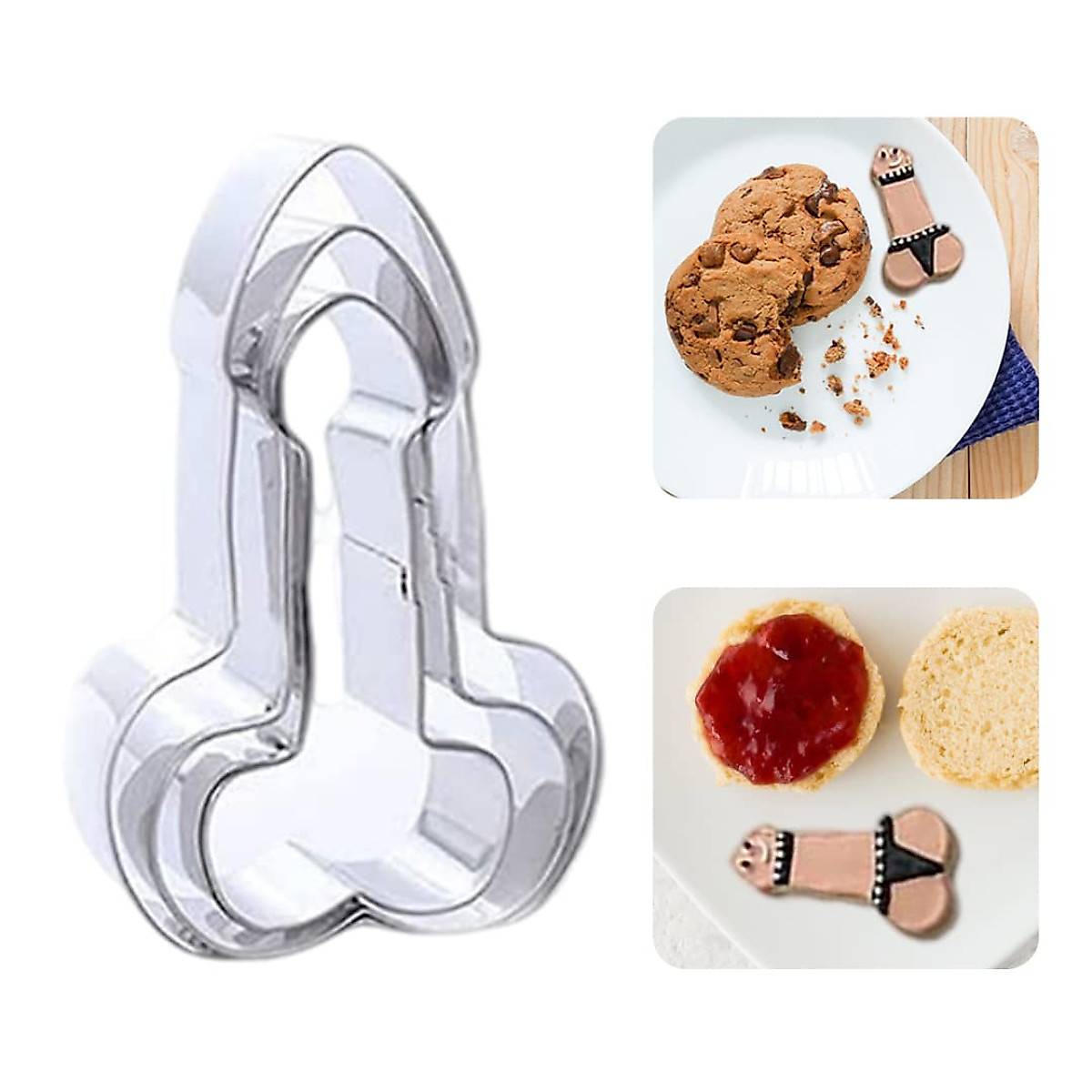 Cookie Cutters Set Stainless Steel Biscuit Fondant Baking Mold DIY Penis Pastry Cutters 3PCS