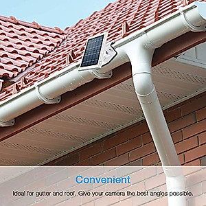 HOLACA Weatherproof Gutter Mount for Ring Solar Panel- Wall Mount Bracket Outdoor Mount Accessories for Ring Solar Panel (White)