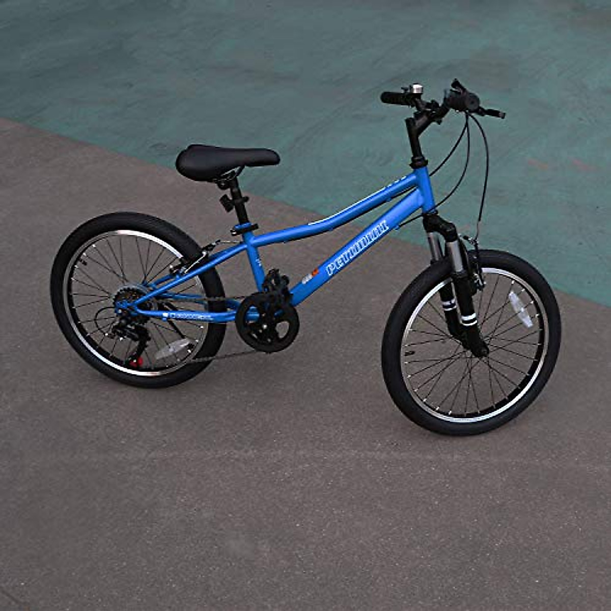 Petimini 20 Inch Kids Mountain Bike for Boys Bike 5 6 7 8 9 Years Old Youth Bicycle White Blue