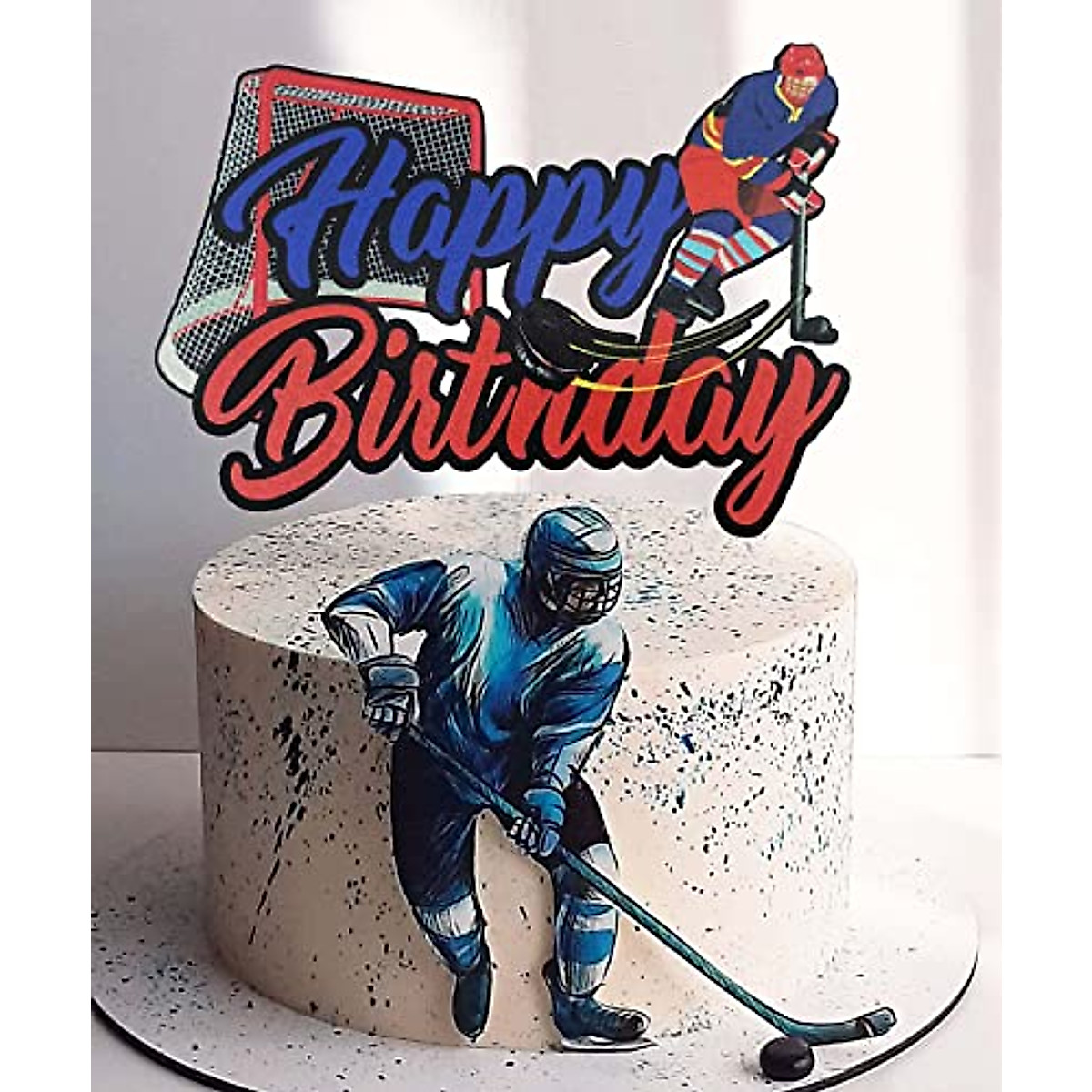 Ice Hockey Happy Birthday Cake Topper, Ice Hockey Sport Theme Birthday ...