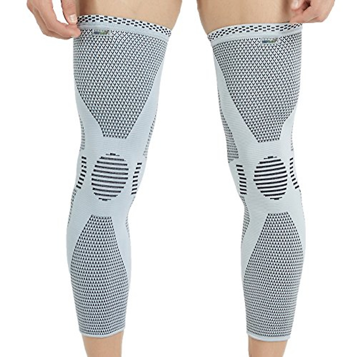 NeoTech Care Knee & Leg Sleeve - Breathable - Medium Compression - Grey (Size L, 1 Pair)