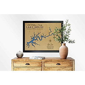 Personalized House Decor Wood Lake Map of Any Lake - Customized Handmade Gifts for Lake House Wall Decor