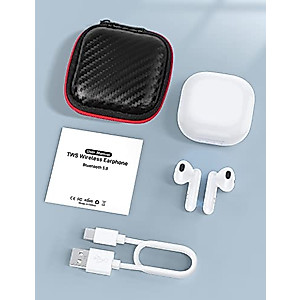 True Wireless Earbud 5.0 Bluetooth Headphones for iPhone 14 Pro Max,Touch Control Premium Stereo Sound Cordless in-Ear Earphones with Microphone Charging Case for iPhone 13 12 11 Samsung S23 Ultra S22