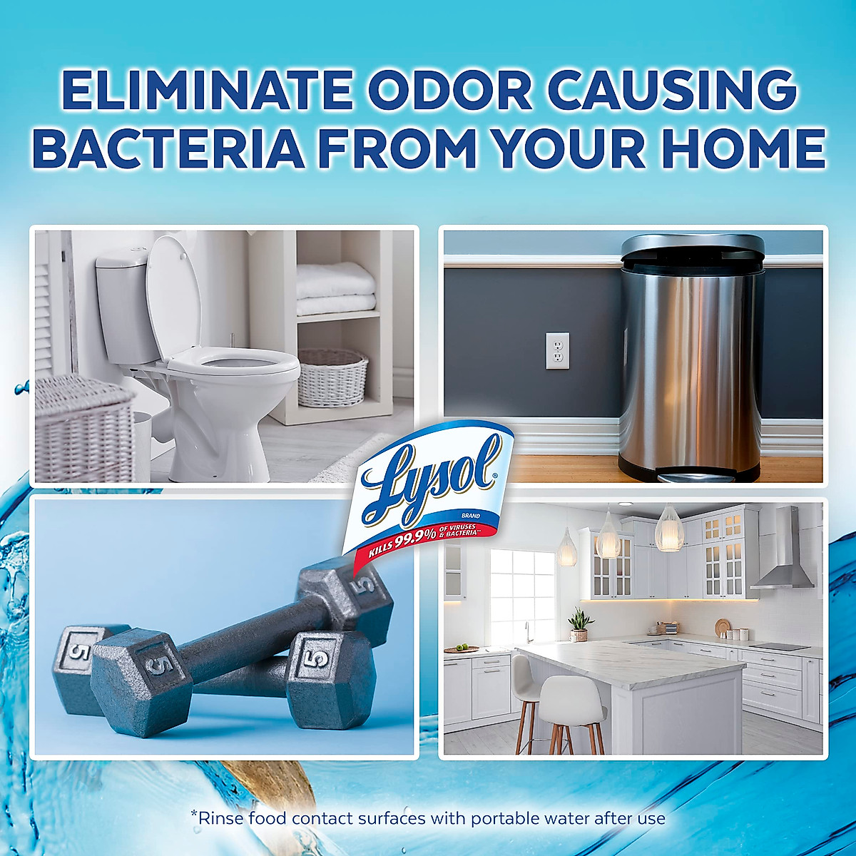 Lysol Neutraair Disinfectant Spray, 2 In 1: Eliminates Odors and Disinfects, Air Freshener & Disinfecting Spray, Driftwood Waters, 10 Fl Oz.