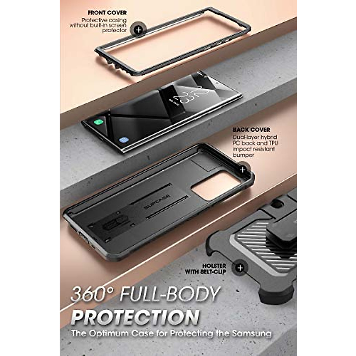 SUPCASE Unicorn Beetle Pro Series Case for Samsung Galaxy Note 20 (2020 Release), Full-Body Rugged Holster & Kickstand Without Built-in Screen Protector (Black)