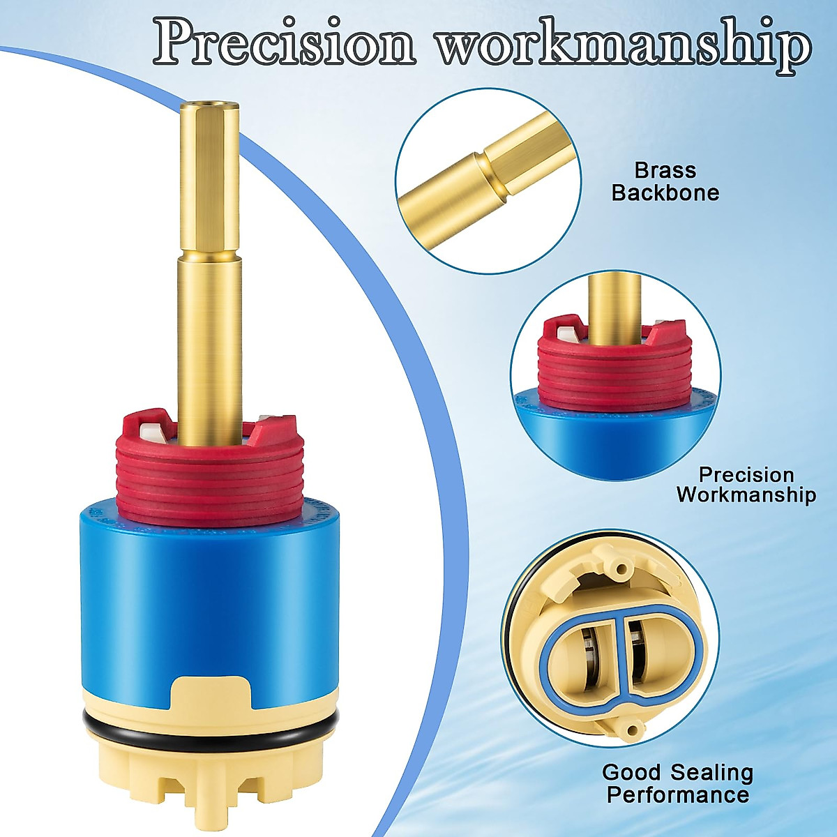 10670 Shower Cartridge, Compatible with Aquasource/Glacier Bay, Single Handle Shower Faucet Cartridge Replacement, for Hot Cold Water Tub/Shower Faucet