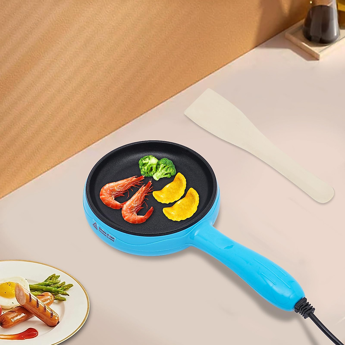 ZXTINGSHOP 6 Inch Frying Pan - 450W Nonstick Electric Skillet Fry Pan, Mini Frying Pan Egg Pan, 180°C/356°F, Blue