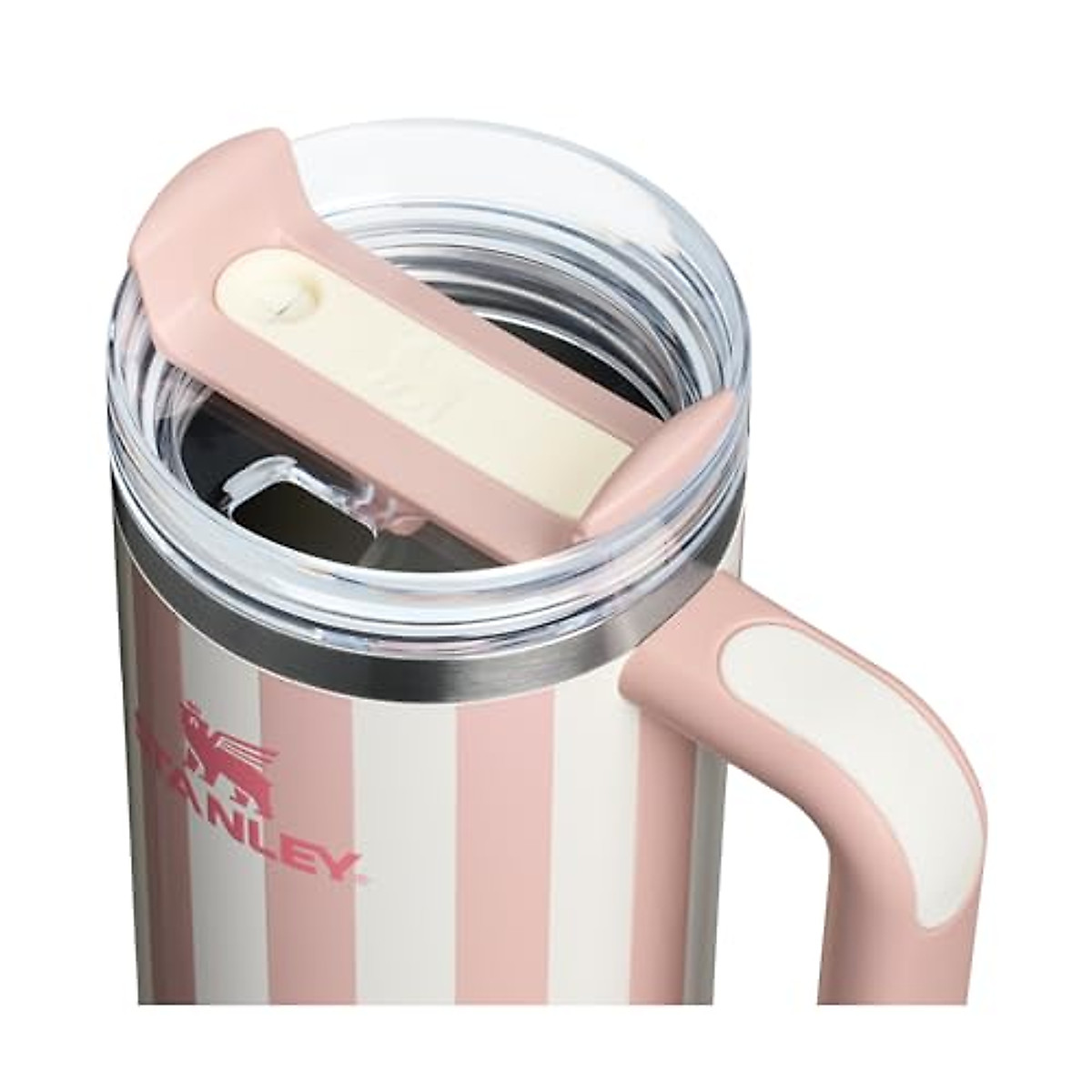 Stanley Quencher H2.0 Tumbler with Handle and Straw 30 oz | Flowstate 3-Position Lid | Cup Holder Compatible for Travel | Insulated Stainless Steel Cup | BPA-Free | Peach Whip Cabana Gloss