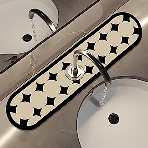 Libcflcc Water-absorbing Mat with No Water Seepage Quick-drying for Pet Bowls Kitchen Sink Splash Guard Non-slip Absorbent Faucets Universal Size Wipeable Black S