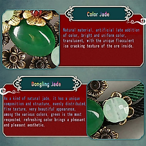 Xgimas Vintage Prosperity Flowers Jade Beaded Bracelet, Adjustable Rope Lucky Beads Wrap Charm Bracelet for Women Lovers Gift