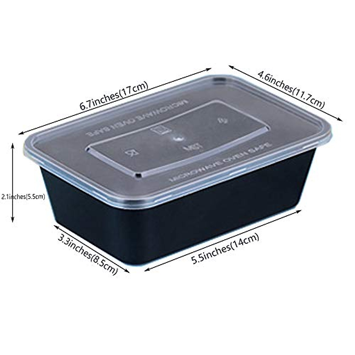 JMUSTTBO 50 Pack Food Storage Containers, Disposable Plastic Bento Lunch Boxes Meal Prep Containers with Lids for Microwavable Freezer Safe (750ml/25oz)