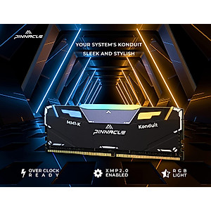 Timetec Pinnacle Konduit RGB DDR4 3600MHz PC4-28800 CL18-22-22-42 XMP2.0 Overclocking 1.35V Compatible for AMD and Intel Desktop Gaming PC Memory Module RAM (RGB Black, 64GB KIT(4x16GB))