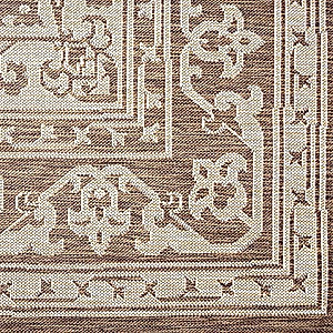 Water & Fade Resistant Indoor Outdoor 3x10 Runnerr Rug for Patio, Deck, Porch, Entryway | Outside Area Rugs for Patios | 2'8'' x 9'10'' Brown