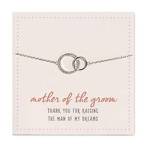 A+O Mother of The Groom Gift - Interlocking Circles Bracelet in Silver