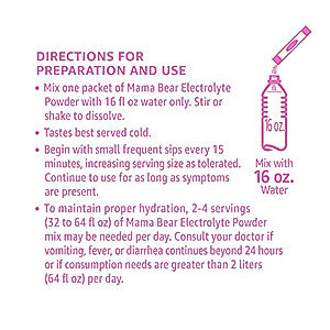 Amazon Brand - Mama Bear Electrolyte Powder Packets 0.6oz, Strawberry Lemonade, 6 Count