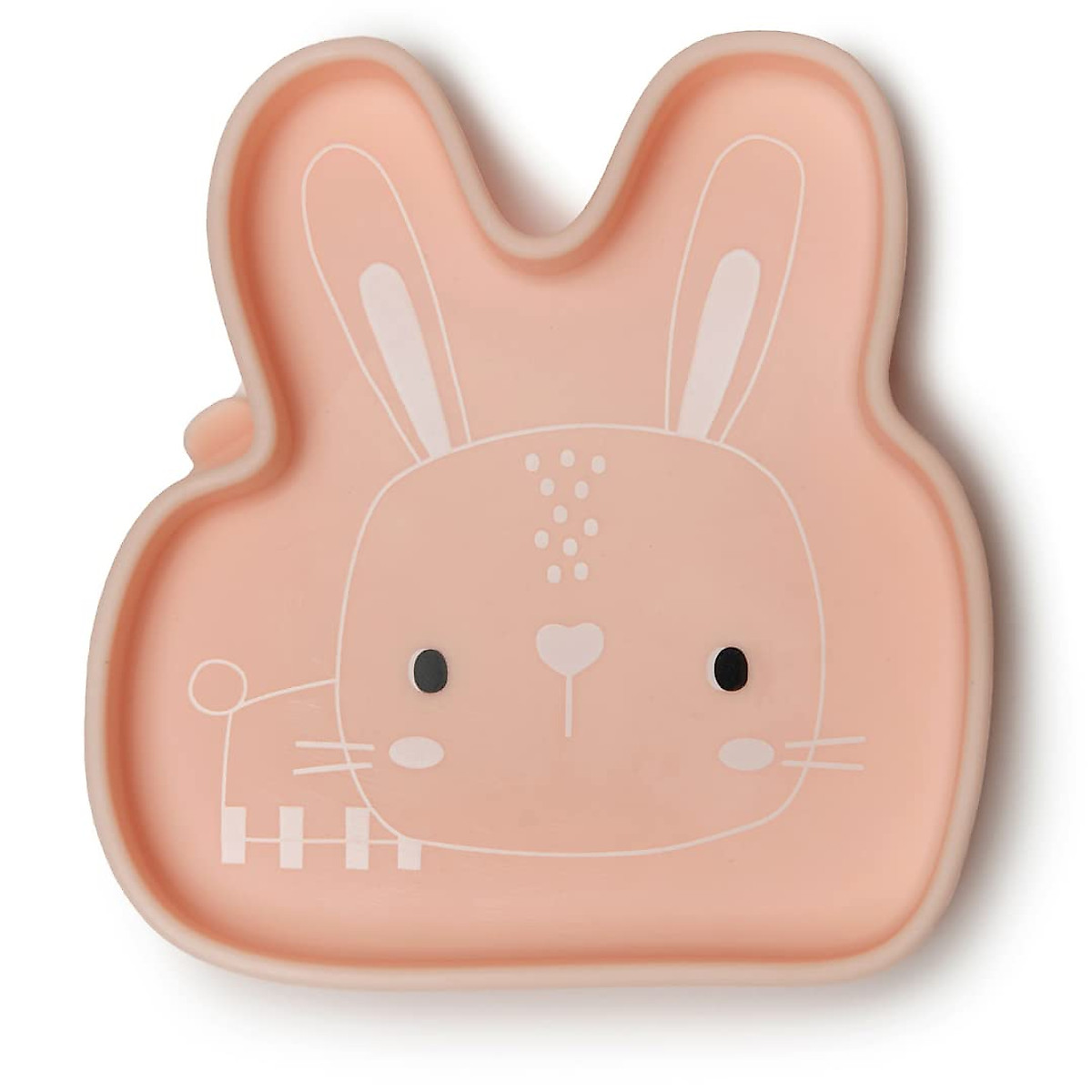 Loulou Lollipop Toddler Silicone Suction Snack Plate, Learning Fork and Spoon Set (Bunny)