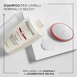 KERASTASE Nutritive Satin 1 Hydrating Shampoo | For Normal to Mildly Dry Hair | Strengthens and Softens | With Irisome Complex | Bain Satin 1| 8.5 Fl Oz