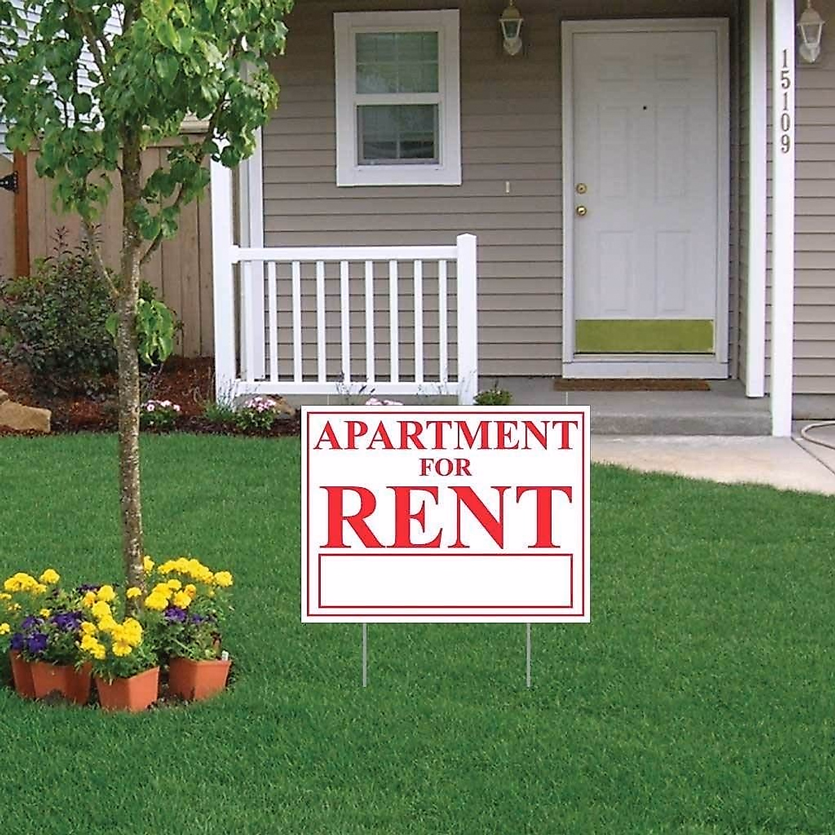 VictoryStore Realtor Yard Signs: Apartment for Rent Sign - Set of 2-18 inches x 24 inches - Two Sided - Great for Renting Apartment Includes 4 Stakes