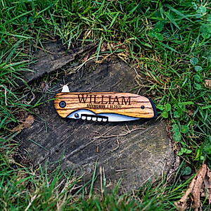 Lara Laser Works Set of 6 - Personalized Pocket Knife for Groomsmen, 16 Font - Groomsman Gifts for Wedding, Groomsmen Proposal Gifts - Custom Engraved Pocket Knives